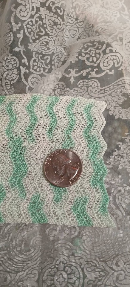 Dollhouse Miniature Crocheted Afghan Rug Ripple Aqua White Colors | eBay