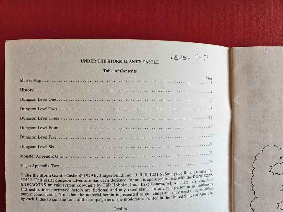 Under the Storm Giant's Castle - AD&D Adventure Module - Judges Guild ...