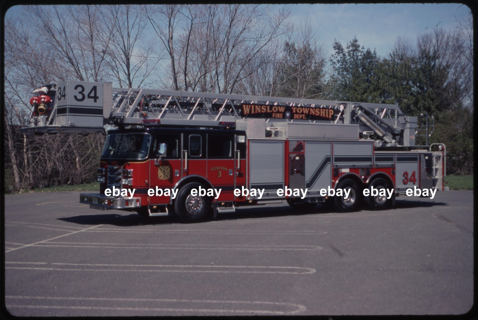 Winslow Twp NJ 2003 Pierce Dash 100' RM Tower Fire Apparatus Slide | eBay
