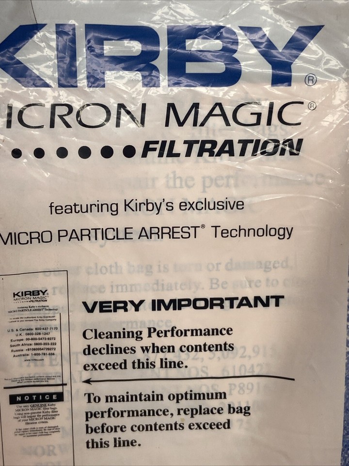Kirby micron magic filter bags Models G4, G5, AND Gsix 9 BAGS New ...