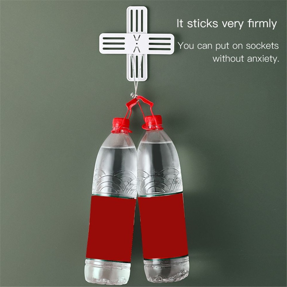 Socket Holder Plug Fixer Sticker Punch-free Wall-Mounted Power Strip ...