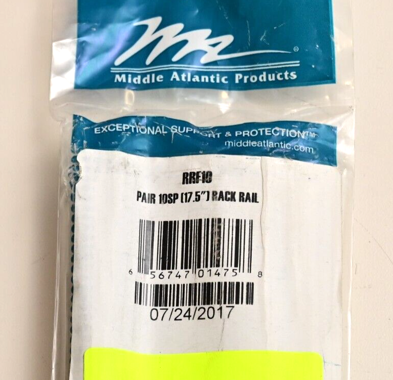 Middle Atlantic RRF10 10-Space Rack Rail (Pair) 10-32 Screw 17.5 ...