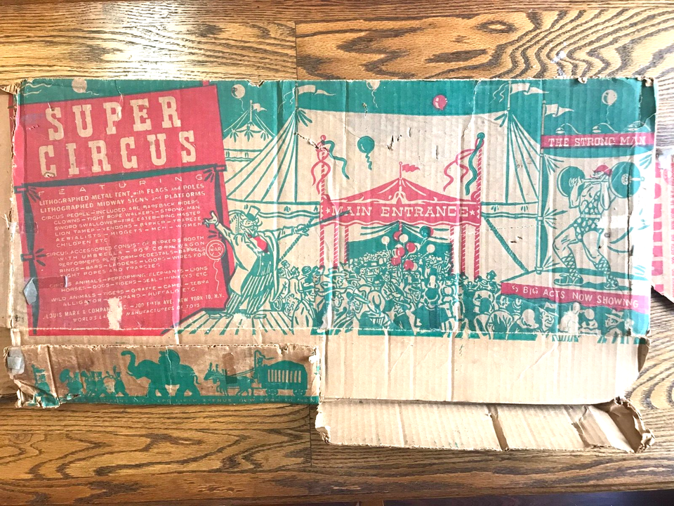 Vintage Marx Super Circus Playset Box with Tent Sideshow Panels As-Is ...