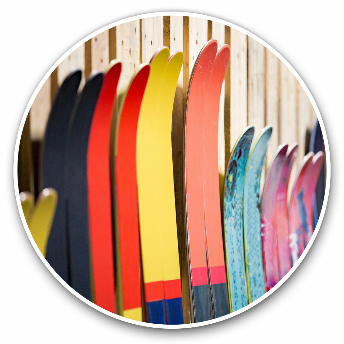 2 x Vinyl Stickers 7.5cm - Colorful Skis Skiing Winter Sports Cool Gift ...