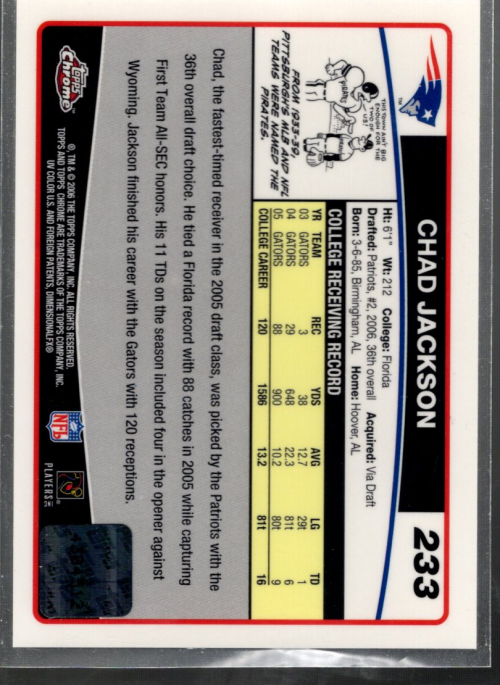 A0893- 2006 Topps Chrome Rookie Autographs #233 Chad Jackson C Auto ...