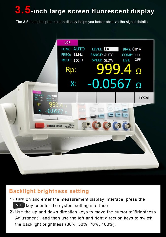 Digital LCR Meter Benchtop Capacitance Resistance Impedance Inductance ...