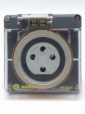 PDL Matrix MSO420 MSO420LB Socket Outlet 500V AC 20A 4 Round Sockets ...