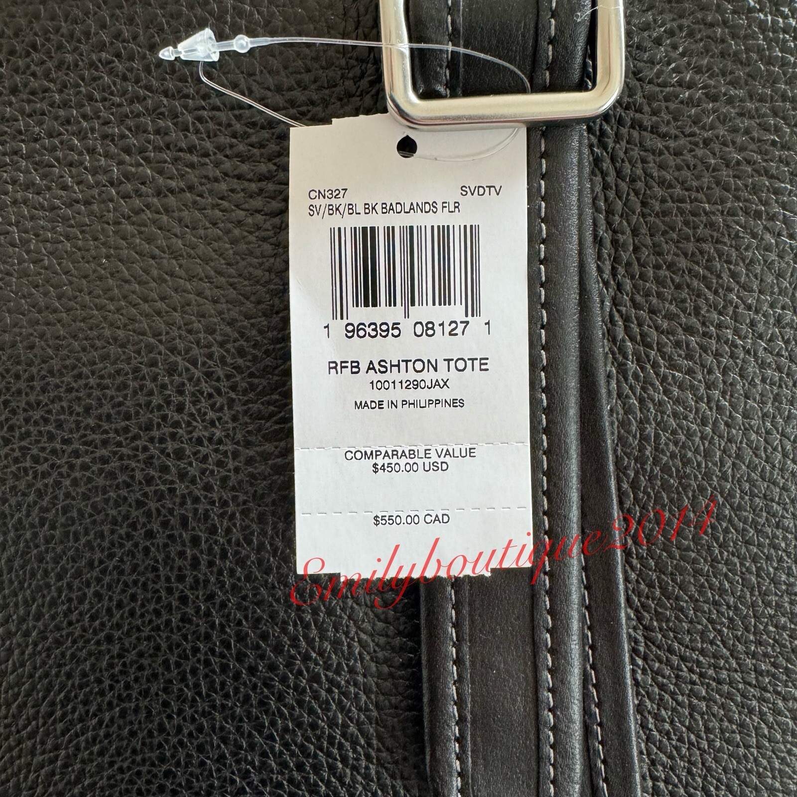 NWT Coach CN327 Ashton Tote Refined Pebble Leather Black Large Shoulder ...