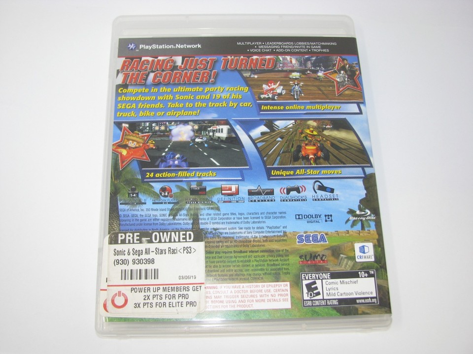 Sonic & Sega All-Stars Racing PS3 CIB COMPLETE | eBay