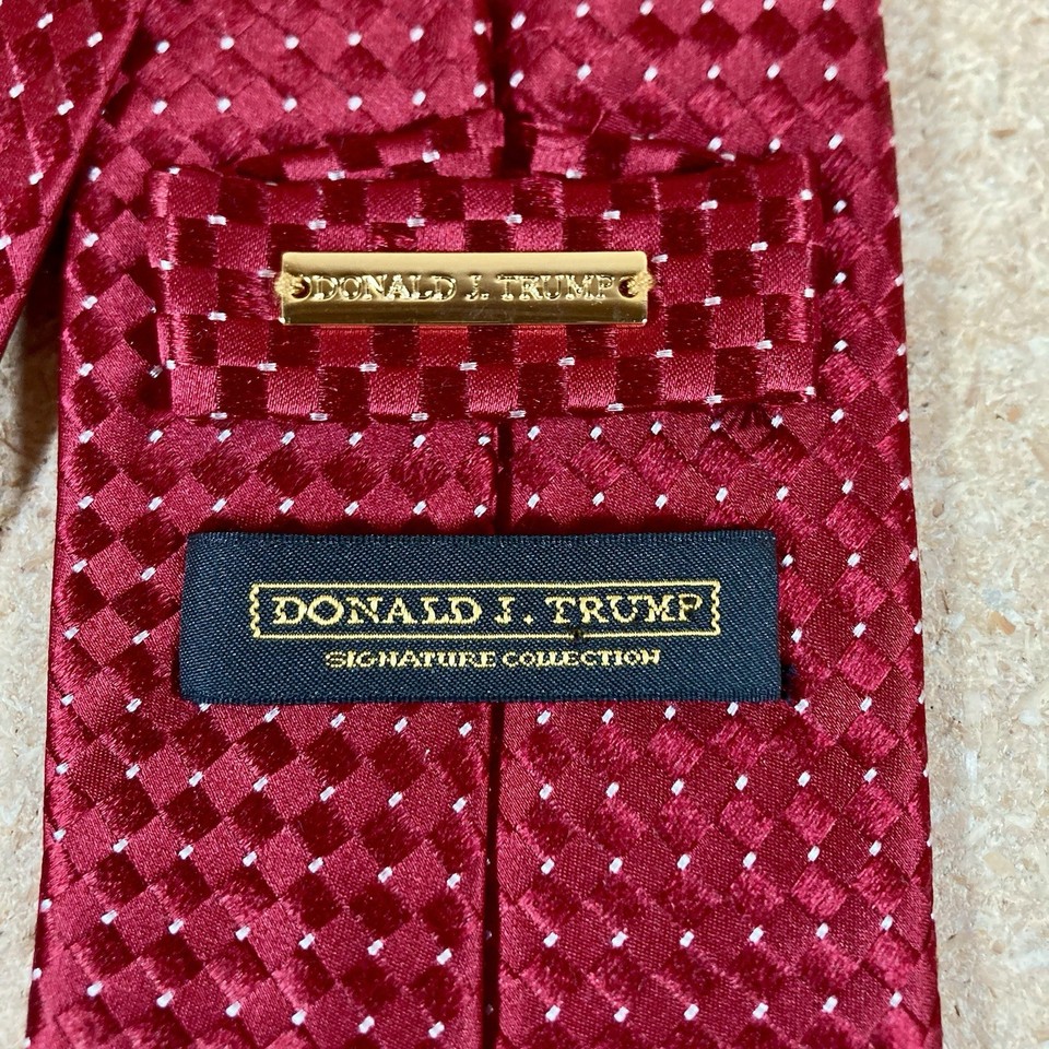 Donald Trump Diamond Red Tie Classic Signature Collection Silk Power | eBay