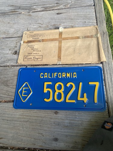 NOS California 70s Blue License Plate Exempt Police CHP Ronald Reagan ...