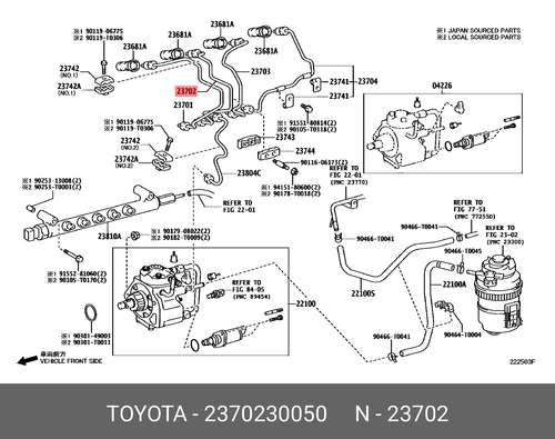 Genuine OE pipe sub-assy, injection, no.2, 2370230050 for TOYOTA 23702 ...