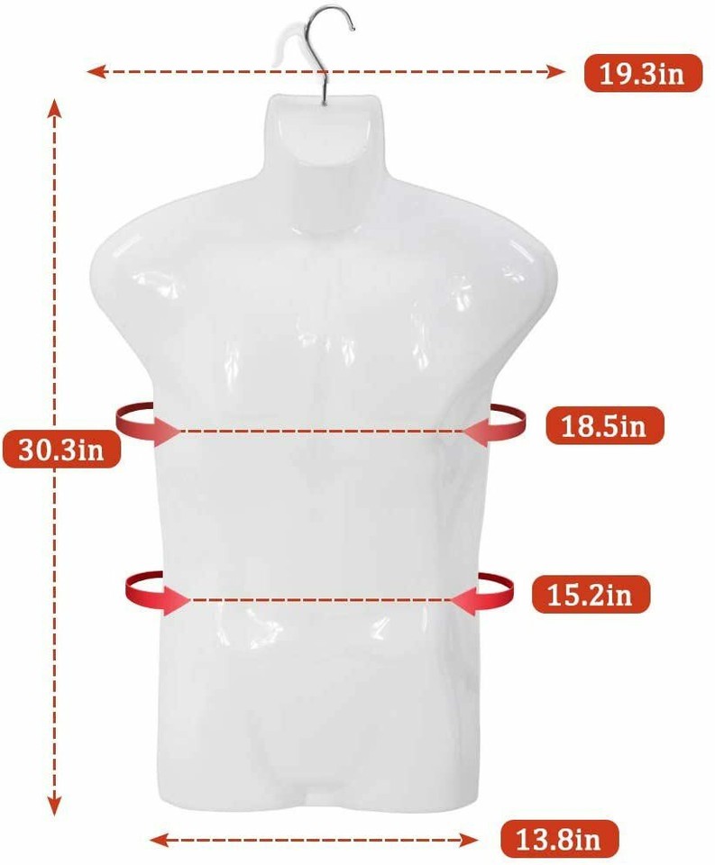 4 PCS Male Mannequin Torso Dress Form Sewing Manikin 30 Inch w/Metal ...