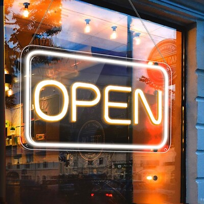Open Signs for Business, COB Chip LED Neon Open Sign, 16"x 9" Bright ...