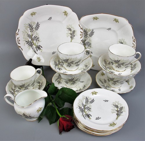 Adderley Tea Set Service. Cups plates jug. 1950s vintage bone china ...