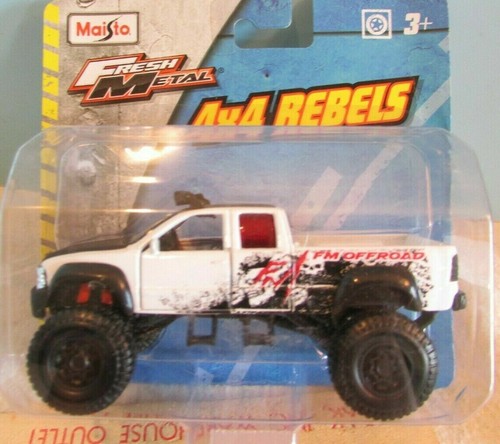 MAISTO FRESH METAL 4X4 REBELS OFF ROAD WHITE Truck Diecast CARDED | eBay