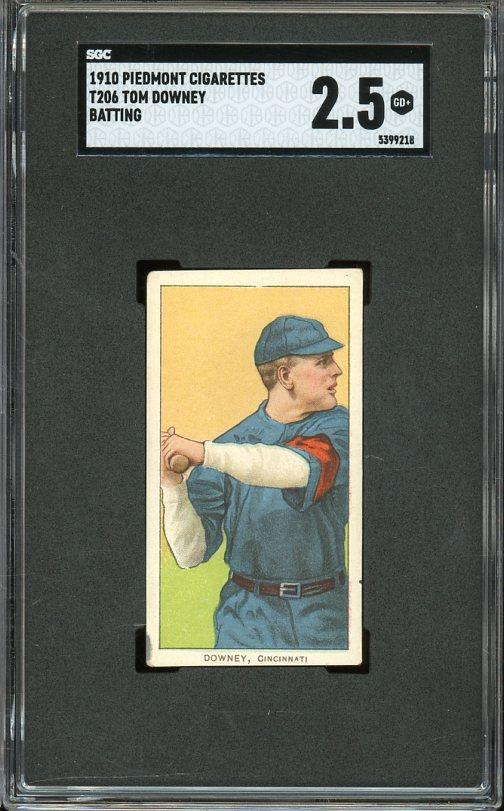 1909 T206 Downey (Batting) - Cincinnati Reds - SGC 2.5 - No Crease | eBay