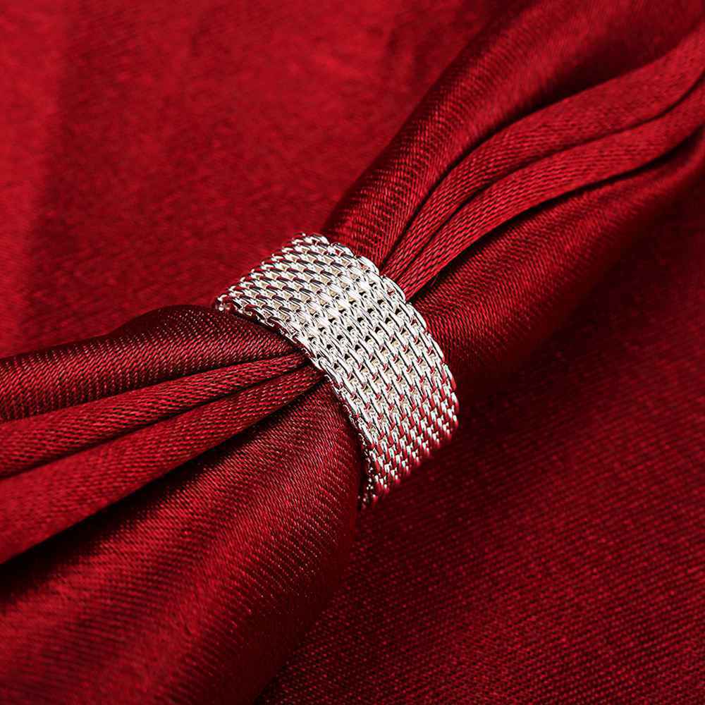 Elegant 925 Sterling Silver Unique Fashion Jewelry Net Design Charm ...