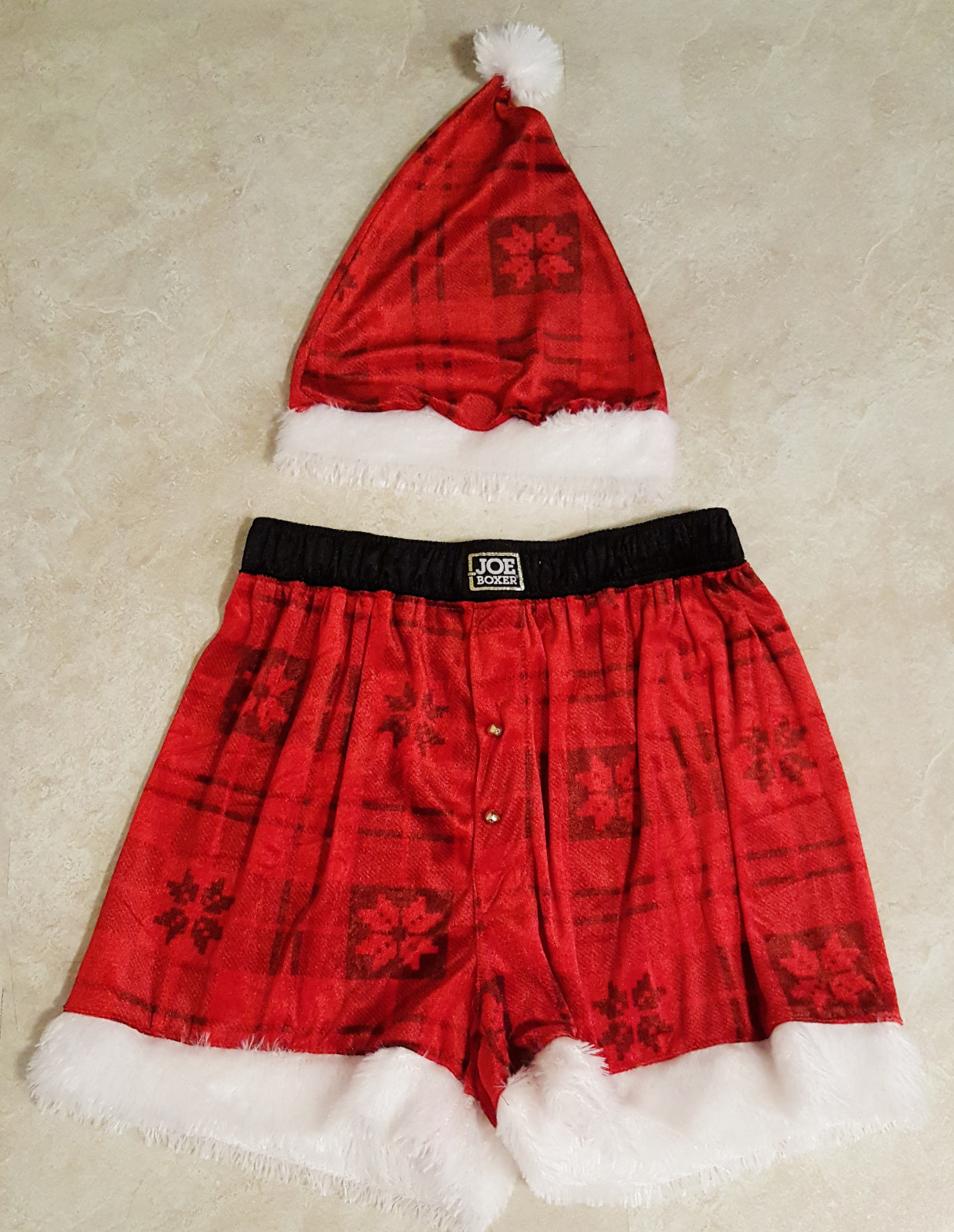 Men's Christmas Santa Boxer Shorts & Hat: S-M | eBay