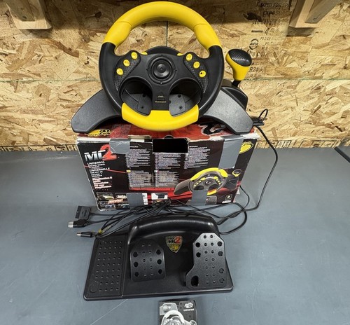 MadCatz MC2 Racing Steering Wheel & Pedals for XBOX 360 PS2 Gamecube ...