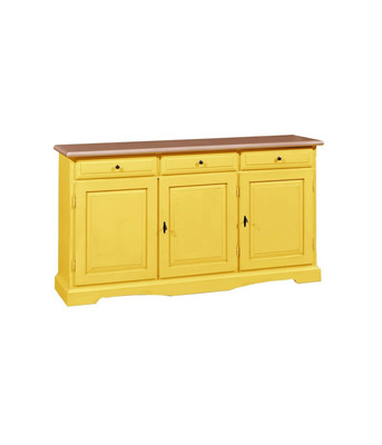 MOBILI 2G - MADIA CREDENZA IN LEGNO LACCATO PENNELLATO GIALLA L.156 P ...