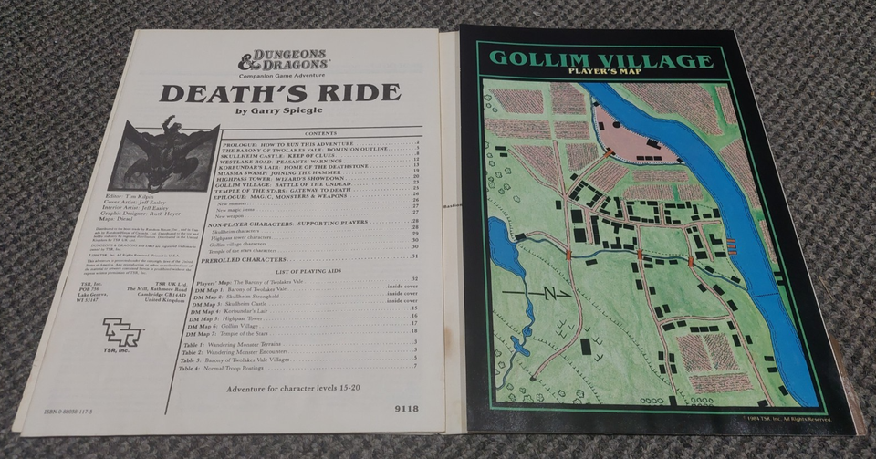 Death's Ride - CM2 - Dungeons & Dragons Companion Adventure TSR 9118 ...