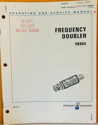 HP 11690-90002 1973 HP 11690A Frequency Doubler Operating & Service ...