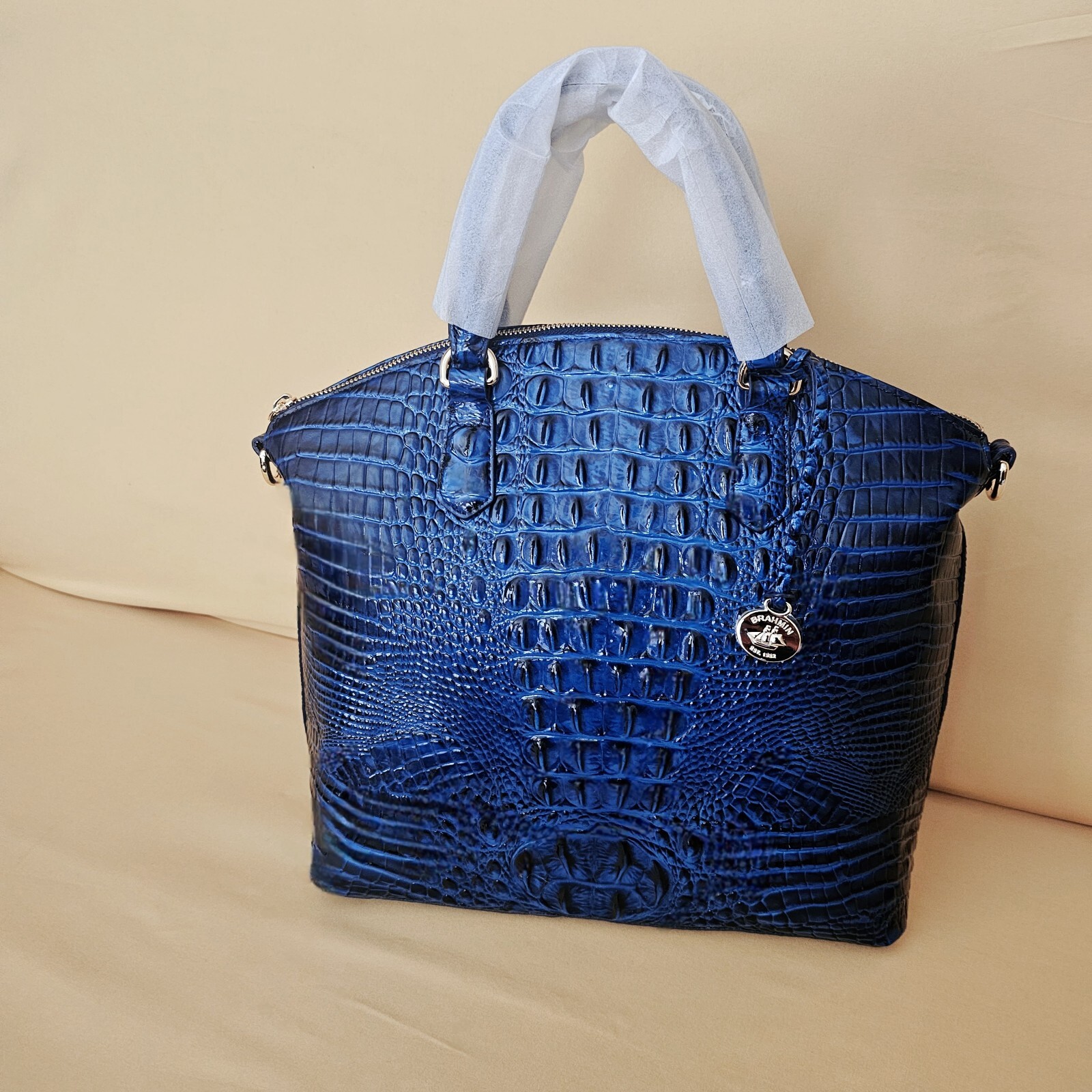 Brahmin Large Duxbury Sapphire Blue Melbourne Leather Satchel MINT for ...