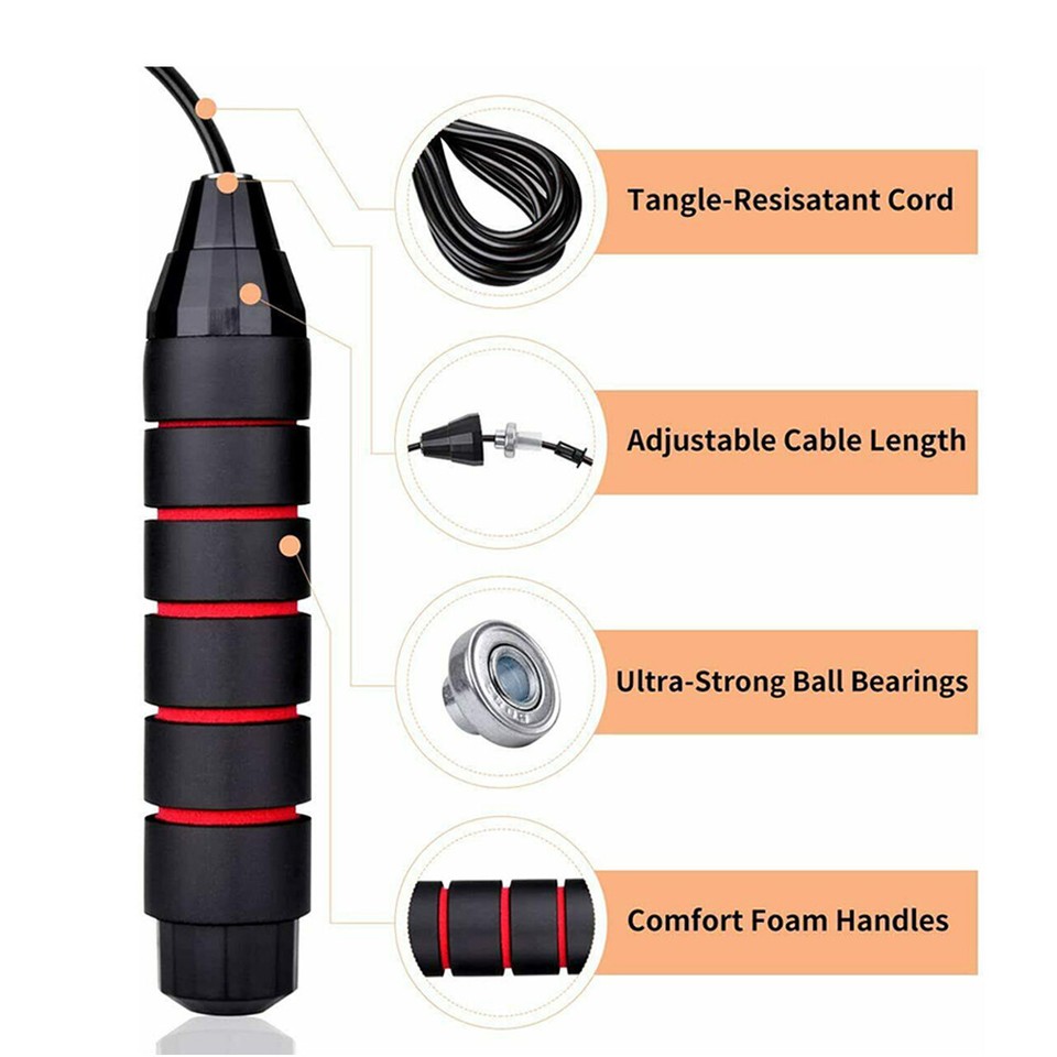 2X Jump Rope Skipping Aerobic Exercise Boxing Adjustable Bearing Speed ...