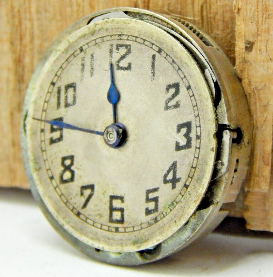 Vintage Langendorf C 6 jewel hunting watch movement with dial and hands ...