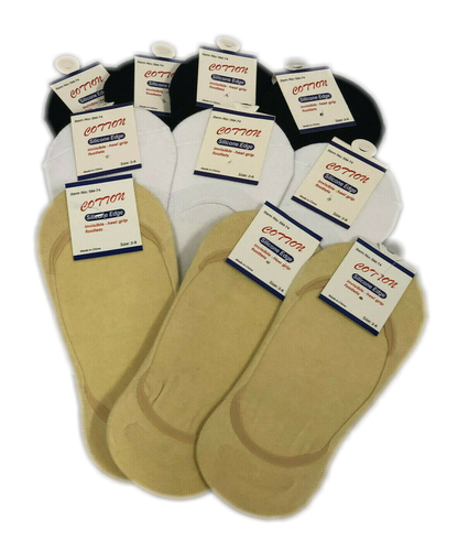 6prs Invisible Footlets No Show Footlet sneaker Socks 2-8 Cotton blend ...