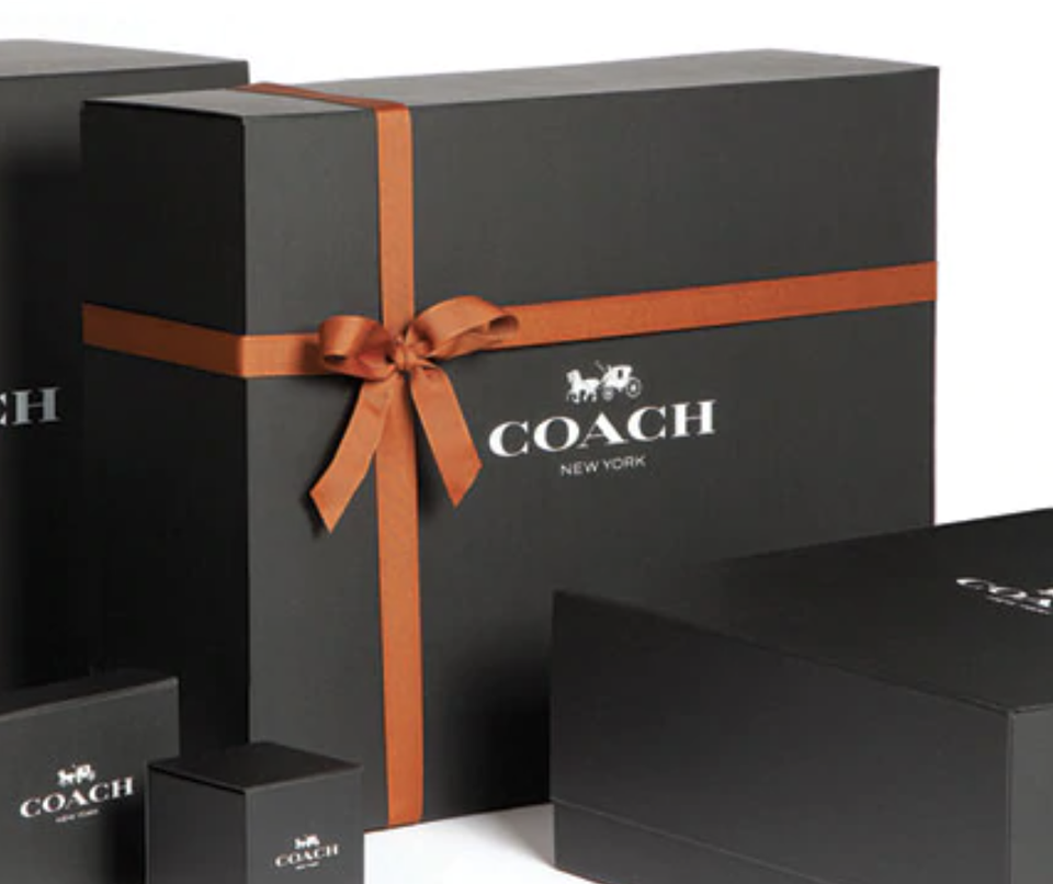 🎀BN Coach Black Gift ~Packing Box~Handle Bag~Envelope Bag~Gift tag Pick ...