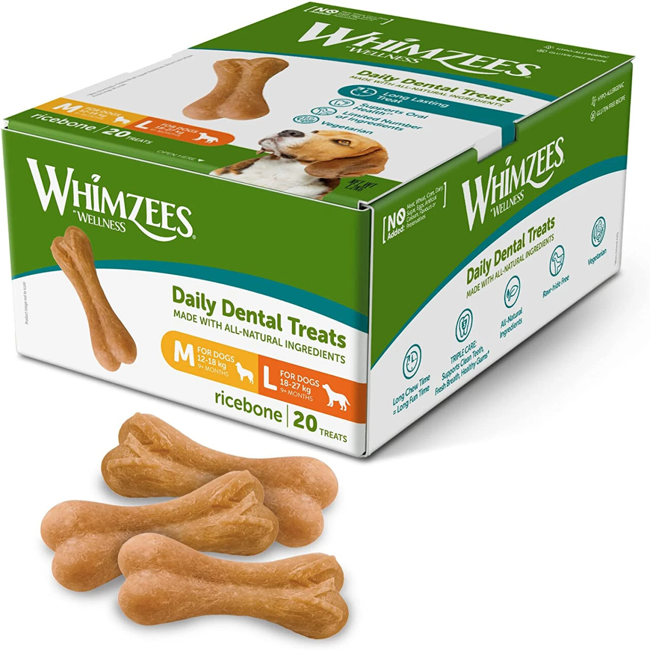 Whimzees Medium-Large Ricebone Box (20 Count) | eBay Australia