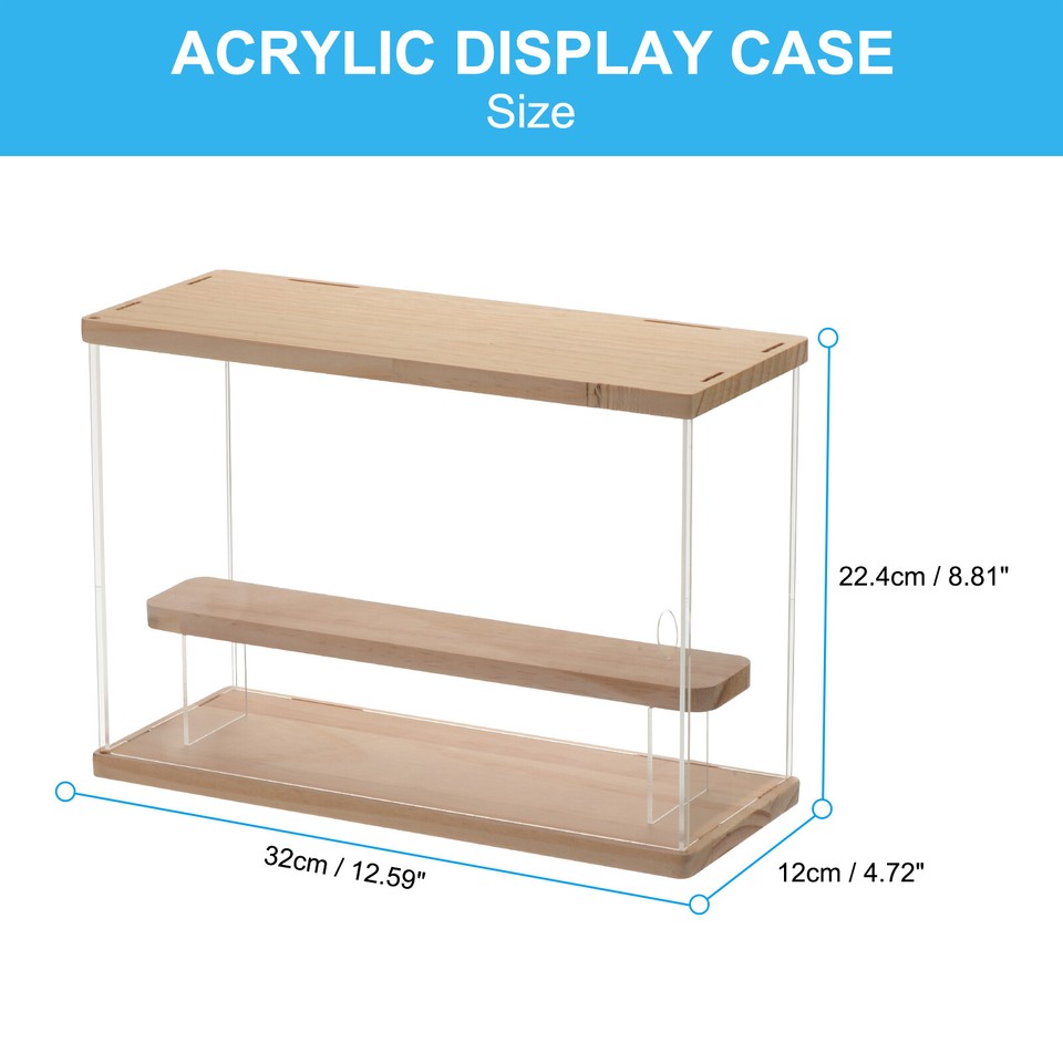 Acrylic Display Case 2 Tier Transparent Dustproof Showcase Display ...