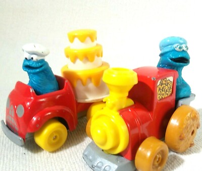 Vintage 1981 Sesame Street Lot of 2 Cookie Monster Train Diecast Cars ...