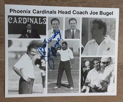 JOE BUGEL ARIZONA CARDINALS HEAD COACH AUTOGRAPHED SIGNED TEAM ISSUED ...