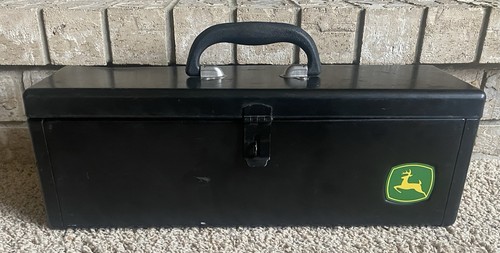 John Deere Tractor Tool Box ~ Heavy Durable Steel 19" x 6" x 6" - Black ...