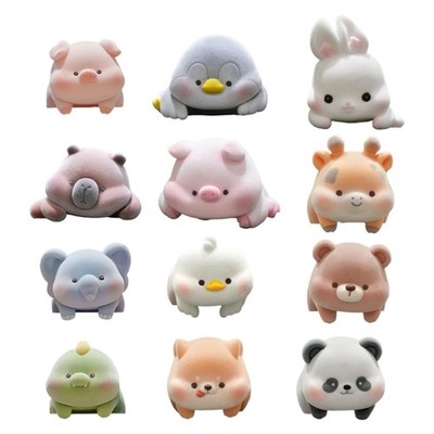 Plush Miniature Animal Toy Small Soft Furry Miniature Animal Figurine ...