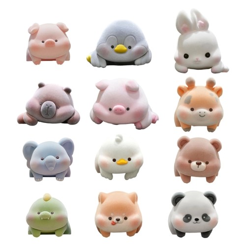 Plush Miniature Animal Toy Small Soft Furry Miniature Animal Figurine ...