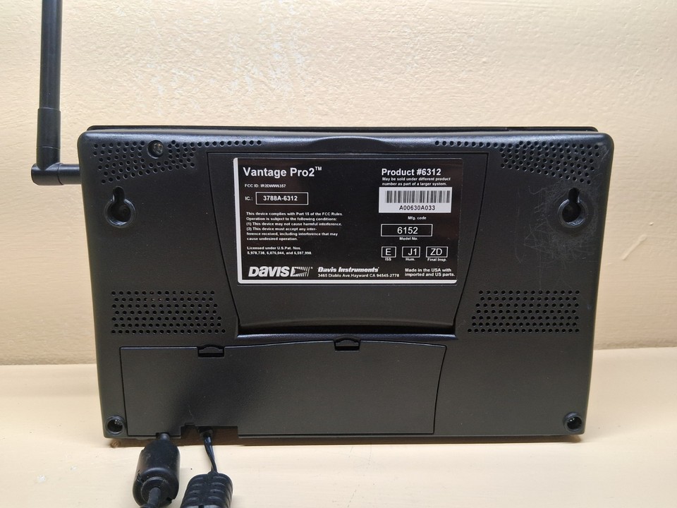 Davis Vantage Pro2 Wireless Console Receiver ONLY 6312 w/ Power Supply ...