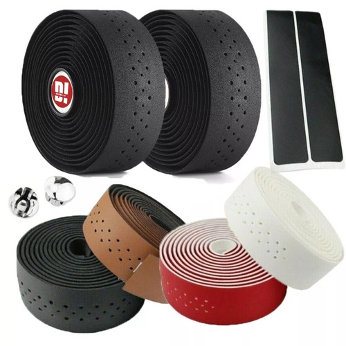 Road Bike Bicycle Handlebar Tape Grip Bar Drop Wrap Soft Leather PU ...