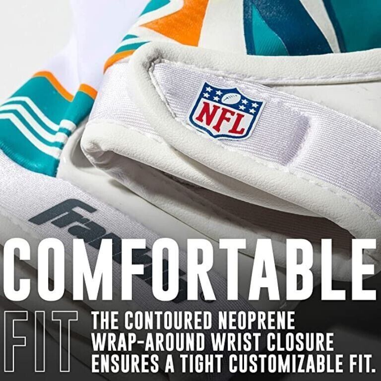 Miami Dolphins Kids NFL Receiver Gloves, Ages 4-12 | eBay