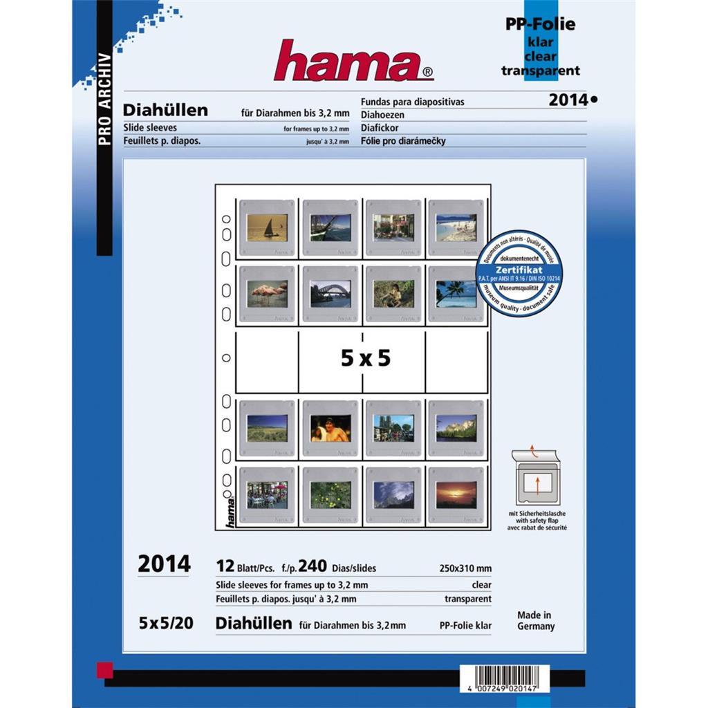 HAMA 2014 35MM MOUNTED SLIDE STORAGE PAGES 2"X2" PACK 12 SHEETS 5X5CM ...