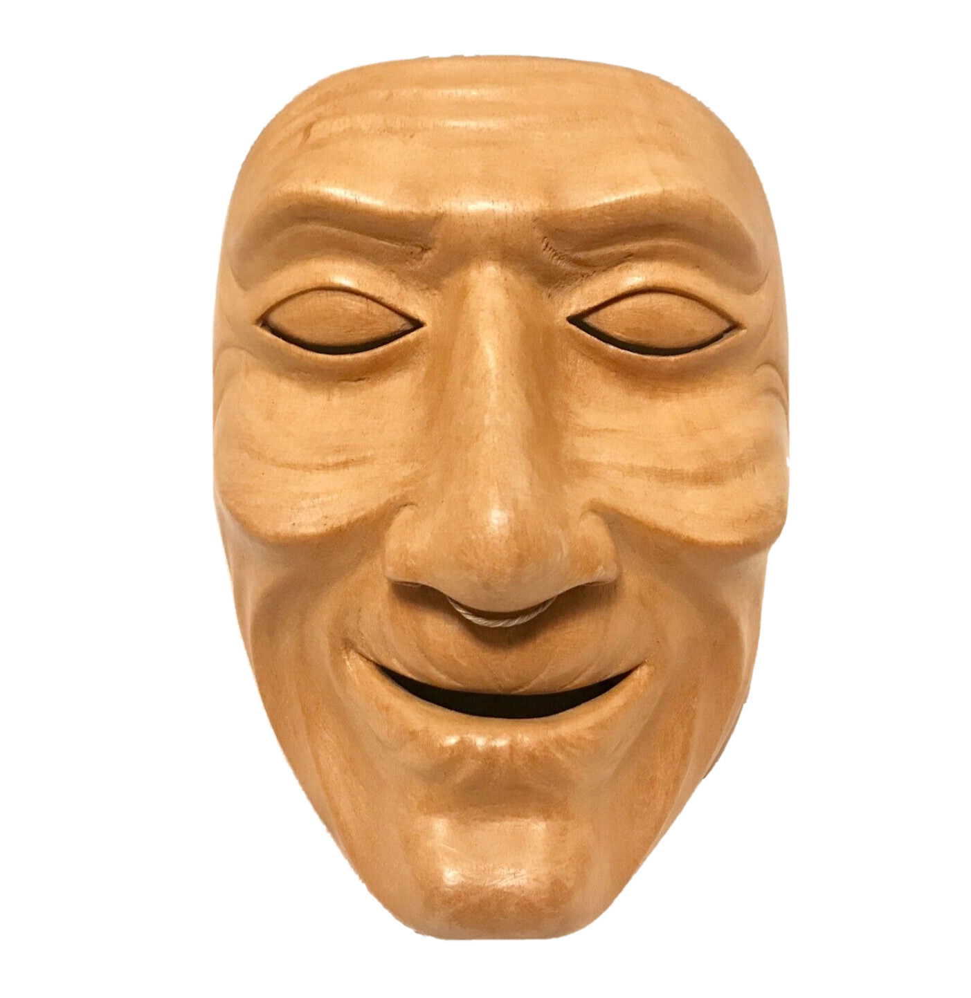 Natural Wood 7" Elder Eye Mask - Made & Signed by Mas… - Gem