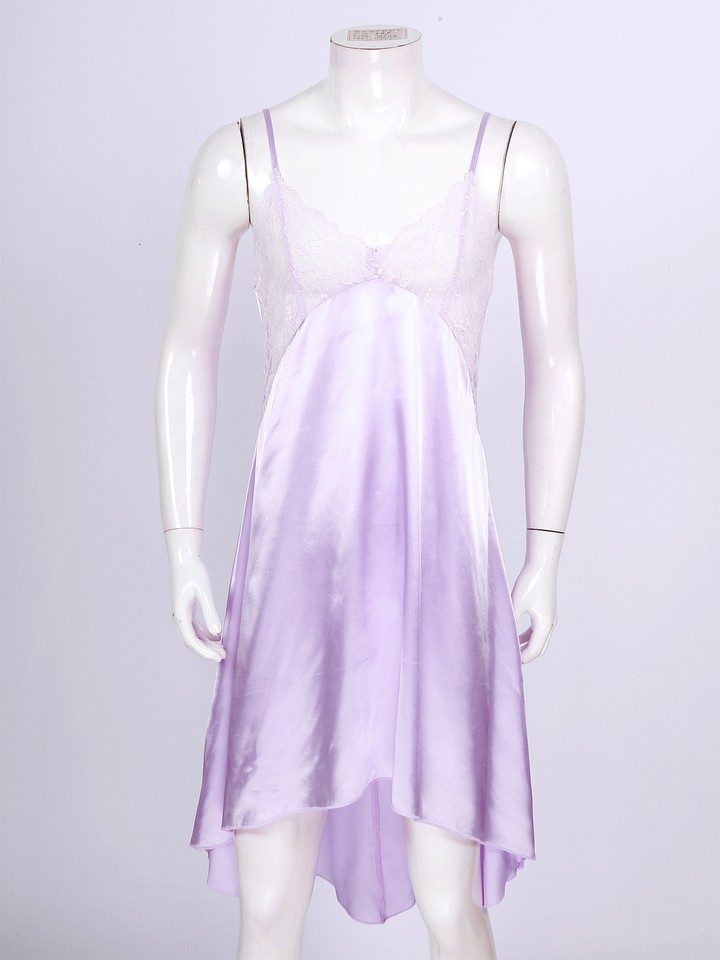 UK Sissy Men's Lace Mesh Pajamas Dress Lingerie Crossdress Babydolls ...