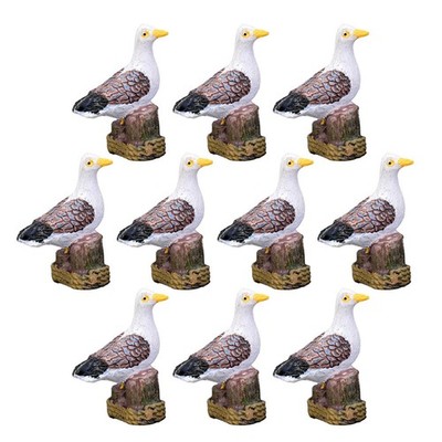 10 Pcs Nautical Coastal Seagull Statue Garden Decorative Bird Figurine ...