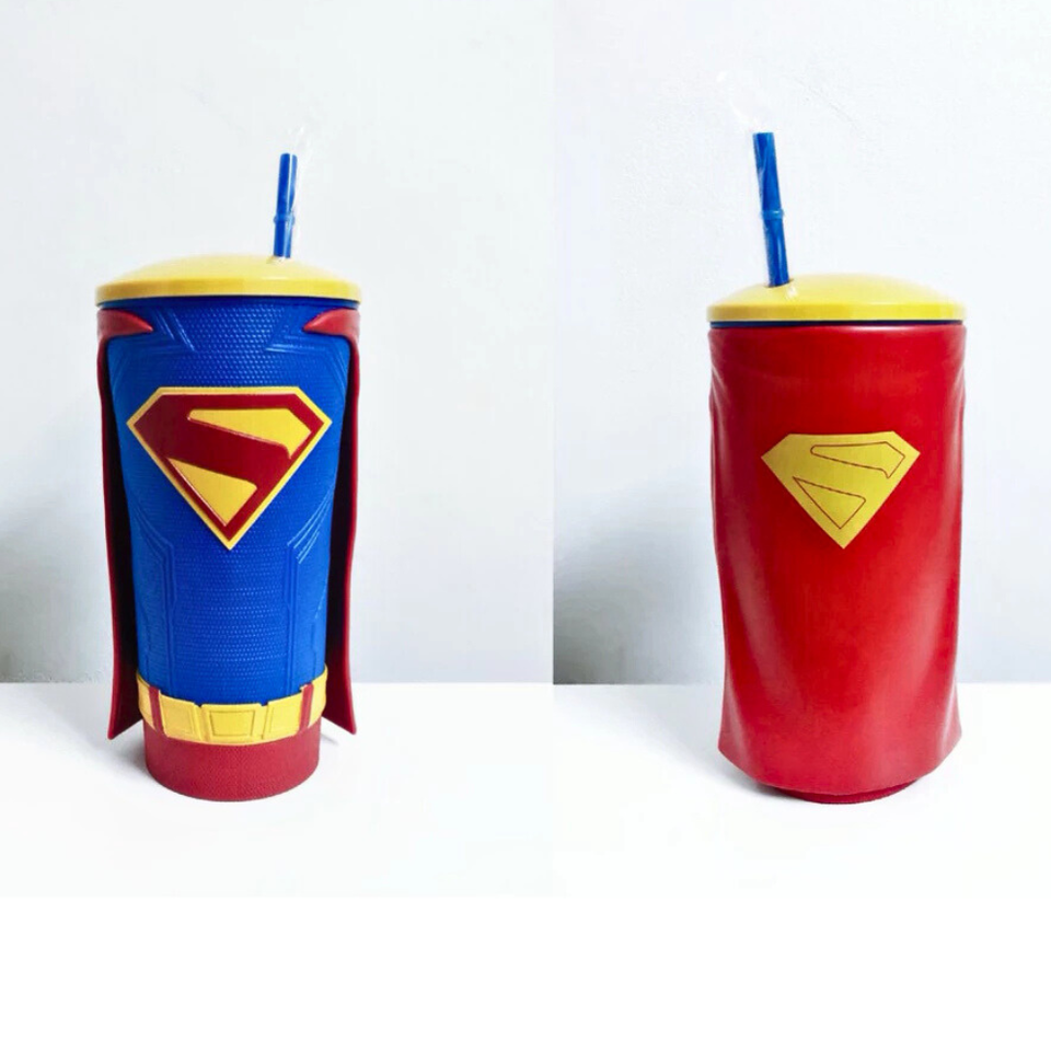 Superman Popcorn Bucket LED Double Wall Cup With Krypto Gripper Cup ...