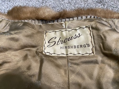 Vintage Strouss Hirshberg’s Detachable Genuine Fur Collar Blonde MINK ...