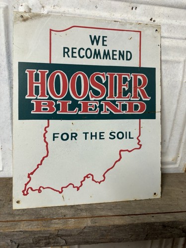 Vintage Indiana Beef Cattle Sign Hoosier Farm Bureau Feed Antique ...
