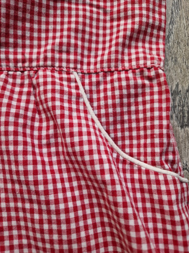 Girls Red Gingham Check School Dress Ages 7-8 Very Good Condition | eBay UK